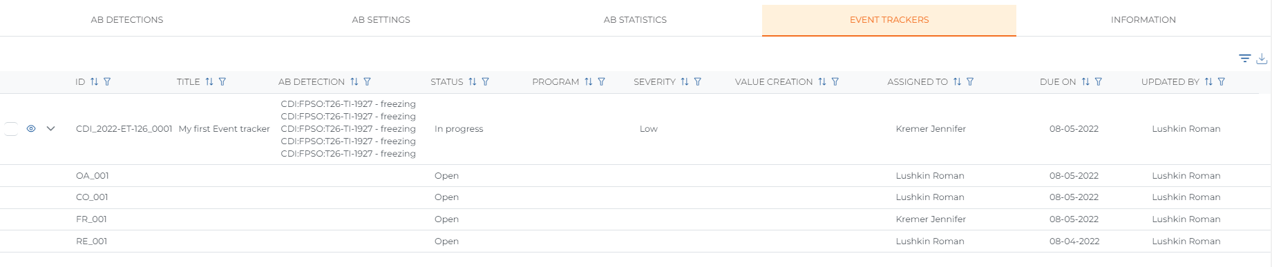 AB Tracker - User Guide